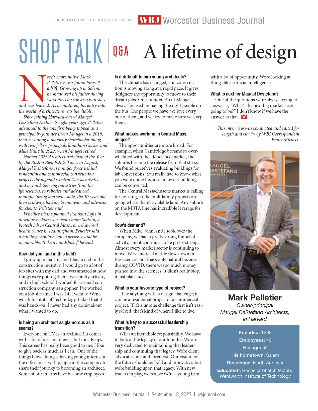 A Harvard Architect's Lifetime of Design: WBJ Q&A with Principal Mark ...